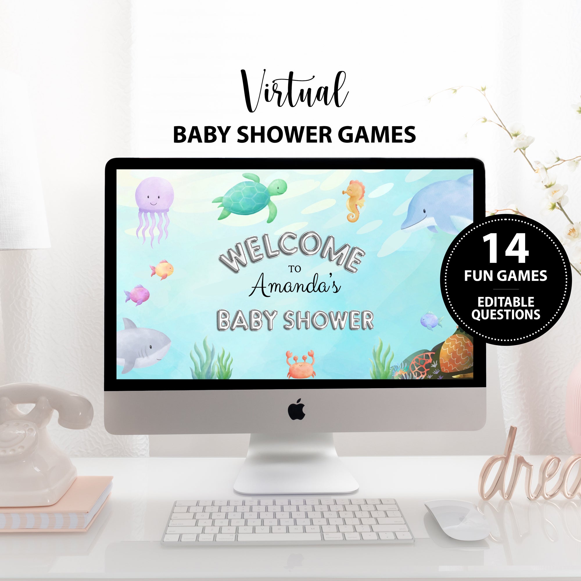 Under the Sea Virtual Baby Shower Games Fun Ocean-Themed Games Online ...