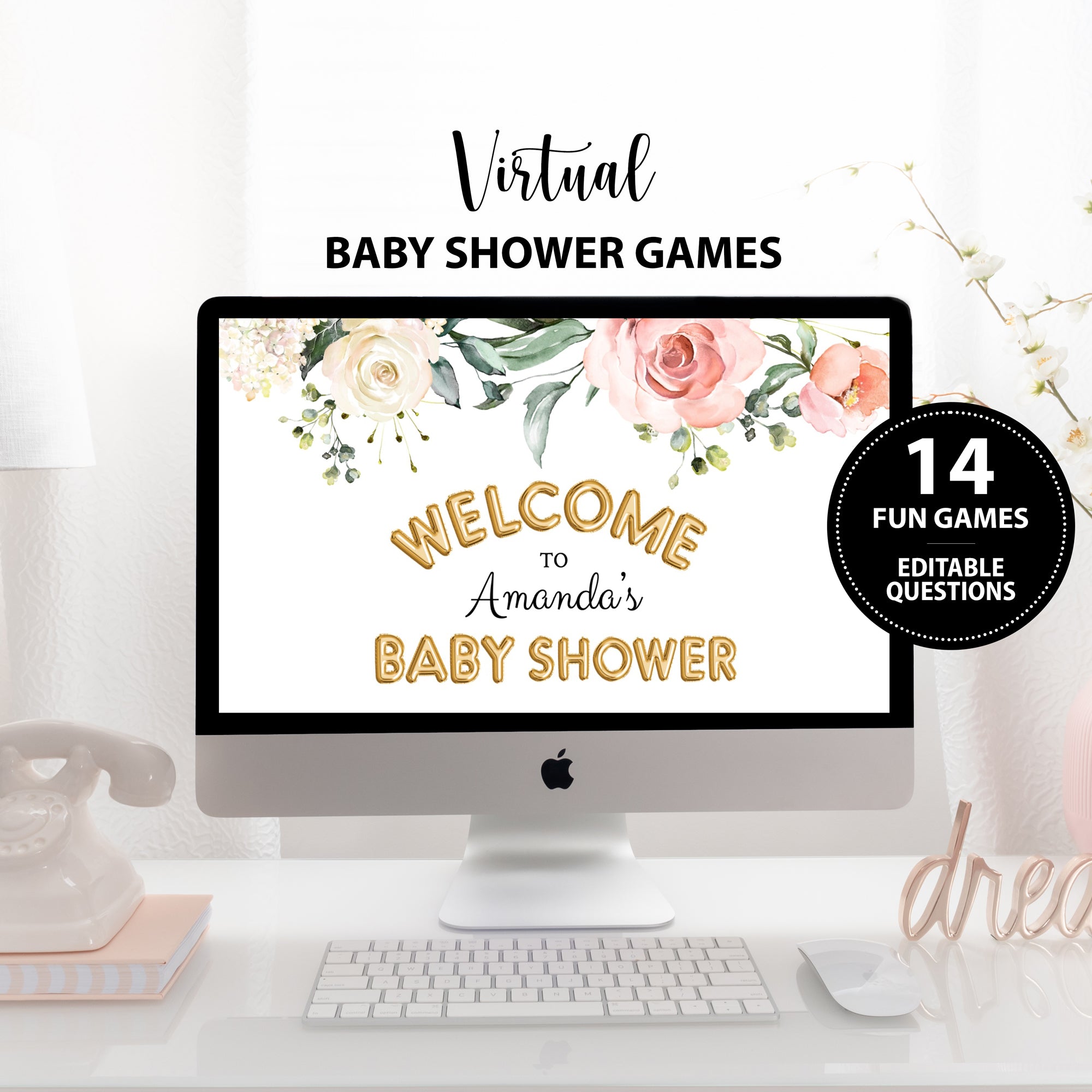 Floral Virtual Baby Shower Games – MomentPrintables